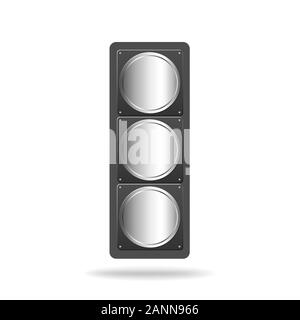 Vector black and white traffic lights icon. Road street sign line ...
