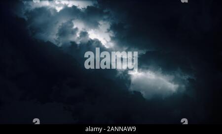 Epic Thunderstorm Clouds At Night With Lightning Severe Weather