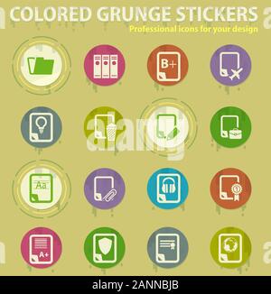 document colored grunge icons Stock Vector Image & Art - Alamy