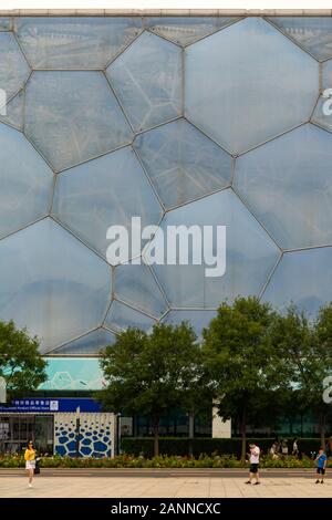 detail of facade, The Beijing National Aquatics Center, also known as ...