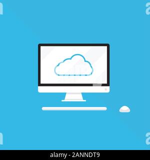 cloud computing service printer device vector illustration eps 10 Stock ...