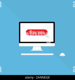 Clicking a subscribe button Stock Photo - Alamy