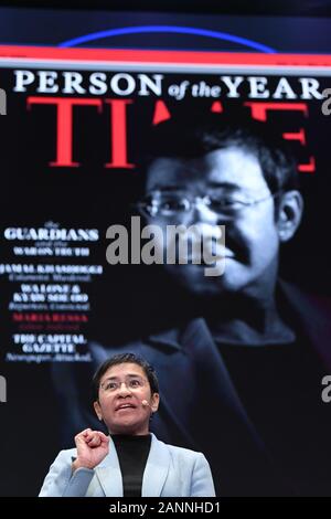 Rappler CEO and Executive Editor Maria Ressa smiles at a restaurant in ...