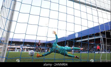 Rangers goalkeeper Liam Kelly saves a penalty during the UEFA Europa ...