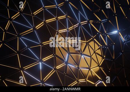Metal chrome triangular polygons, space fantasy texture. Visualization ...