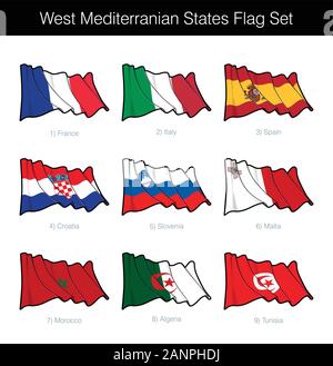 Set Flags of the states of Italy, All Italian regions flag collection ...