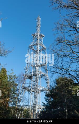 The BT telecommunications tower radio mast on Croker Hill Sutton Common ...