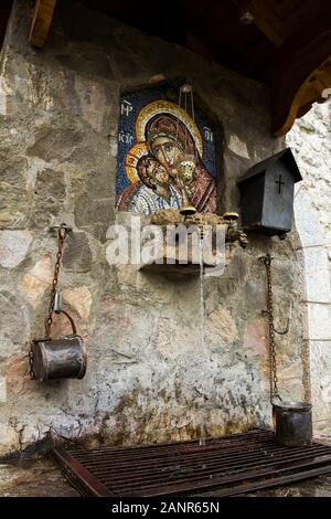 The ancient orthodox monastery Moraca in mountains of Montenegro Stock ...