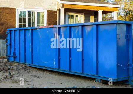 Large garbage containers, trash dumpsters and bins standing in row ...