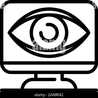 Big eye monitor icon, outline style Stock Vector Image & Art - Alamy