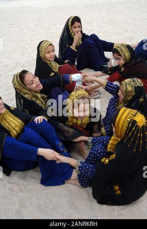 Cultural Festival, group of qatari girls in traditional dress Stock ...
