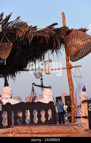 Traditional wooden fish house, Katara Traditional Dhow Festival, Doha ...