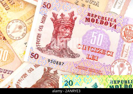 Money of Moldova. Leu bills. MDL banknotes. 5 Gagauz. Business, finance ...