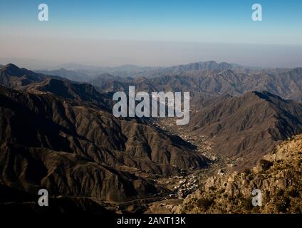 Saudi Arabia. Asir Province. Mountain village with typical classical ...