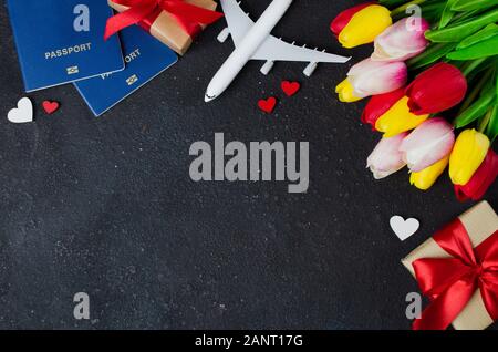 Holiday Travel Planning. Greeting card for Valentine's Day or Woman's ...