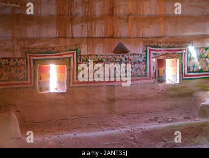 Decoration and design inside a traditional house, Asir province, Al ...