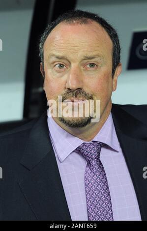 Inter Milan coach Rafa Benitez of Spain, reacts during a Champions ...