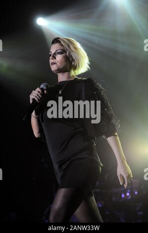 Italian singer Emma Marrone perform during live concert of "Souvenir In ...