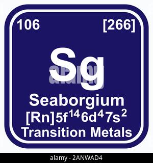 Sg Seaborgium Transition metal Chemical Element vector illustration ...