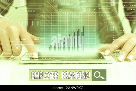 Writing note showing Employer Branding. Business concept for promoting ...