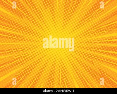 Pop art comic background lightning blast halftone dots. Cartoon Vector ...