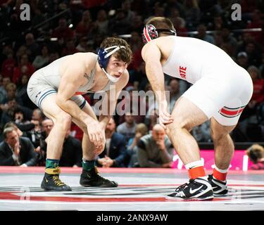 Ohio State Buckeyes Luke Pletcher (black) celebrates his win over ...