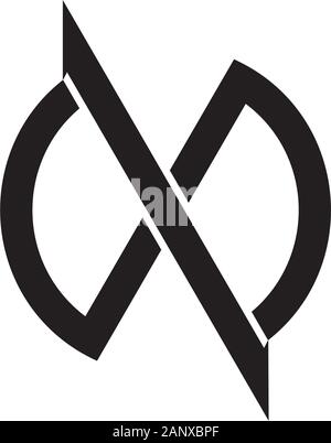 Creative white letter OX o x logo with leading lines and road concept ...