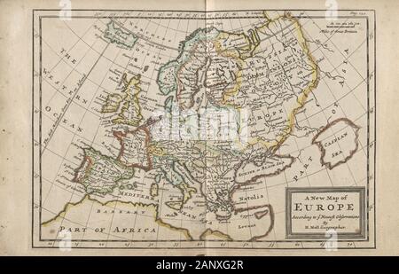 17th century map of Europe. Published in 1700, this map by the Dutch ...
