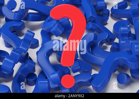 Red question mark on a mountain of question marks. FAQ concept. 3d rendering Stock Photo - Alamy