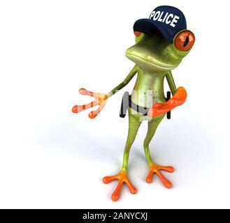 Fun 3D Cartoon frog police officer Stock Photo - Alamy