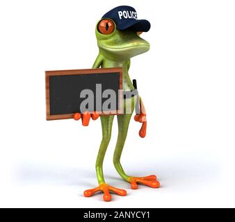 Fun 3D Cartoon frog police officer Stock Photo - Alamy