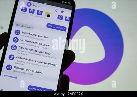 Alice (Alisa) virtual voice assistant developed by Yandex Stock Photo ...