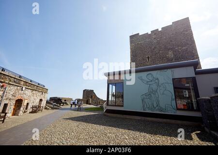 The interior or inside of Carrickfergus Castle, a Norman castle in ...