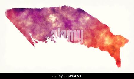 Gulf, province of Papua New Guinea. Colored elevation map with lakes ...