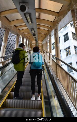 The Central Mid Levels escalator , walkway system in Hong Kong ...