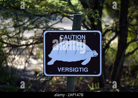 Botswana border, Africa; Road sign at the Botswana Namibia border ...