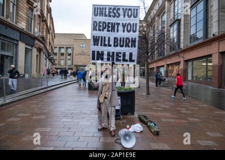 Man Holding 'Repent' Sign in Leicester Square - london UK Stock Photo ...