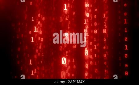 Digital lines of binary code, glowing neon style, binary data background, green color Stock ...