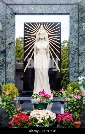 The grave and monument to Dalida a French singer born in Egypt to ...