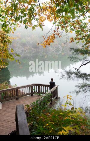 Lake view Gatineau Park, Autumn, Quebec, Canada Stock Photo - Alamy
