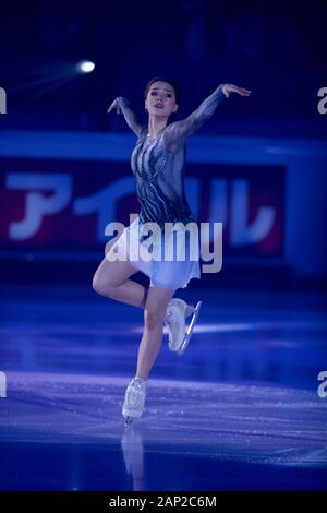 Alina Zagitova from Russia performs her exhibition program during 2018 ...