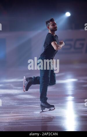 Kevin Aymoz of France performs in the men's short program during the ...