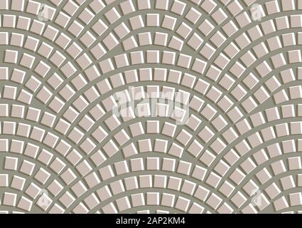 Seamless texture of round pavement. Repeating circle pattern of radial ...