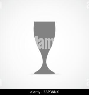 Glass of wine icon. Flat illustration of glass of wine vector icon for ...