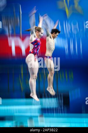 KYIV, UKRAINE - AUGUST 6, 2019: Michelle HEIMBERG and Jonathan SUCKOW ...