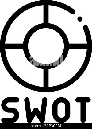 Swot Circle Form Icon Vector Outline Illustration Stock Vector Image ...