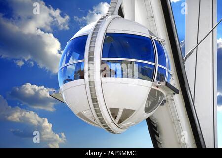 Observation cabins of the High Roller a 550-foot-tall Ferris wheel at ...