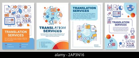 Translation services brochure template layout. Audio transcription ...