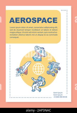 Aerospace industry poster template layout. Cosmos, space exploration ...