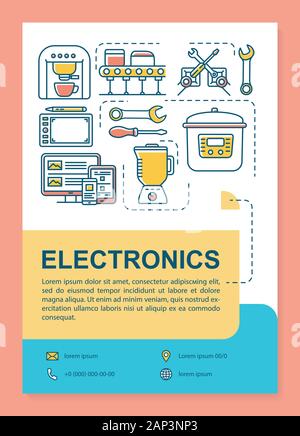 Electronics industry brochure template layout. Tech production. Flyer ...